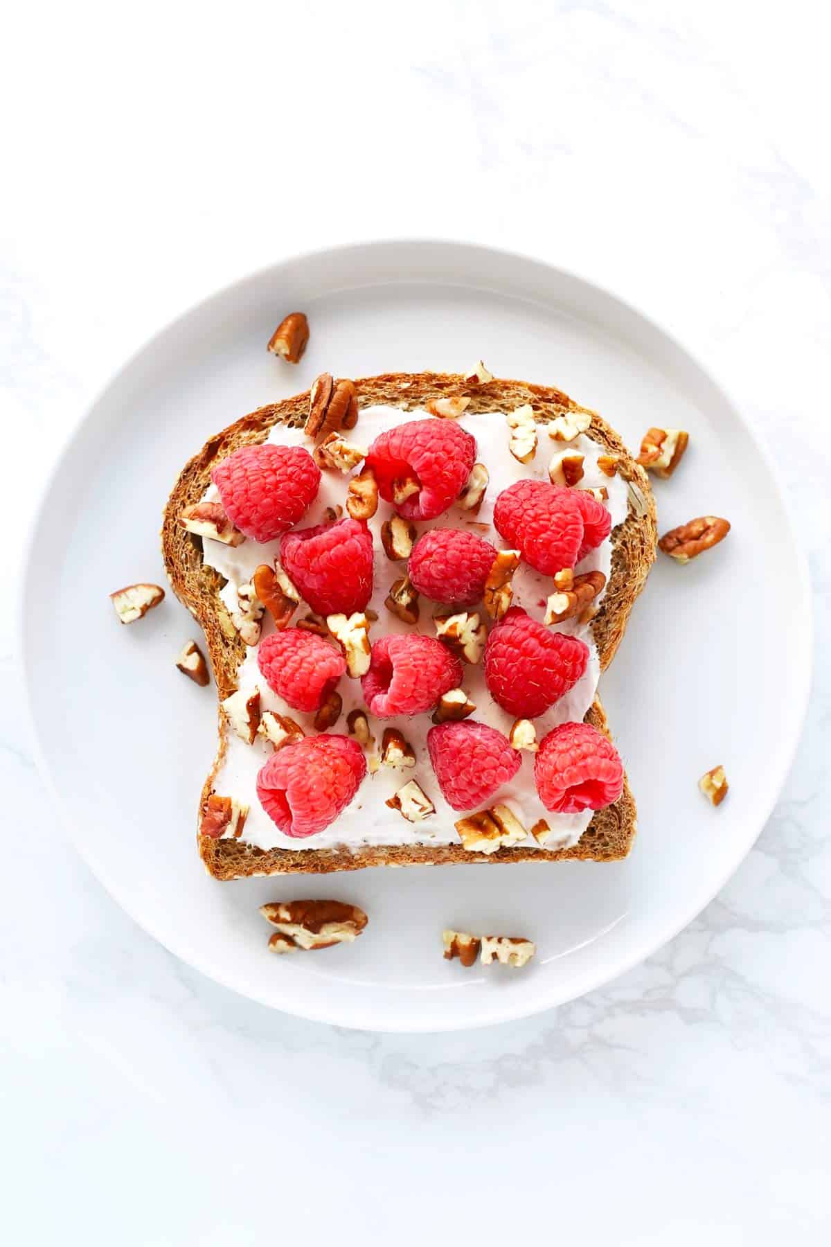 Raspberry Cream Cheese Toast - Zested Lemon