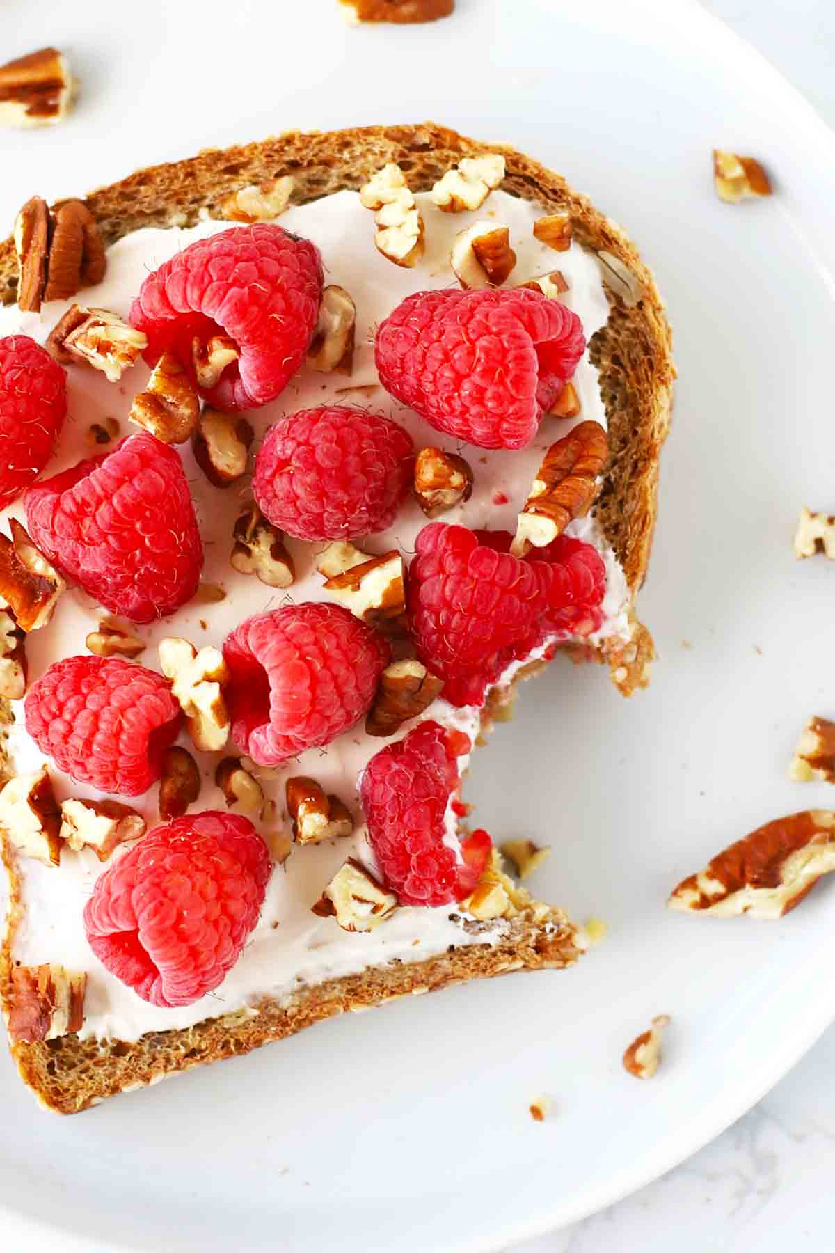 Raspberry Cream Cheese Toast - Zested Lemon