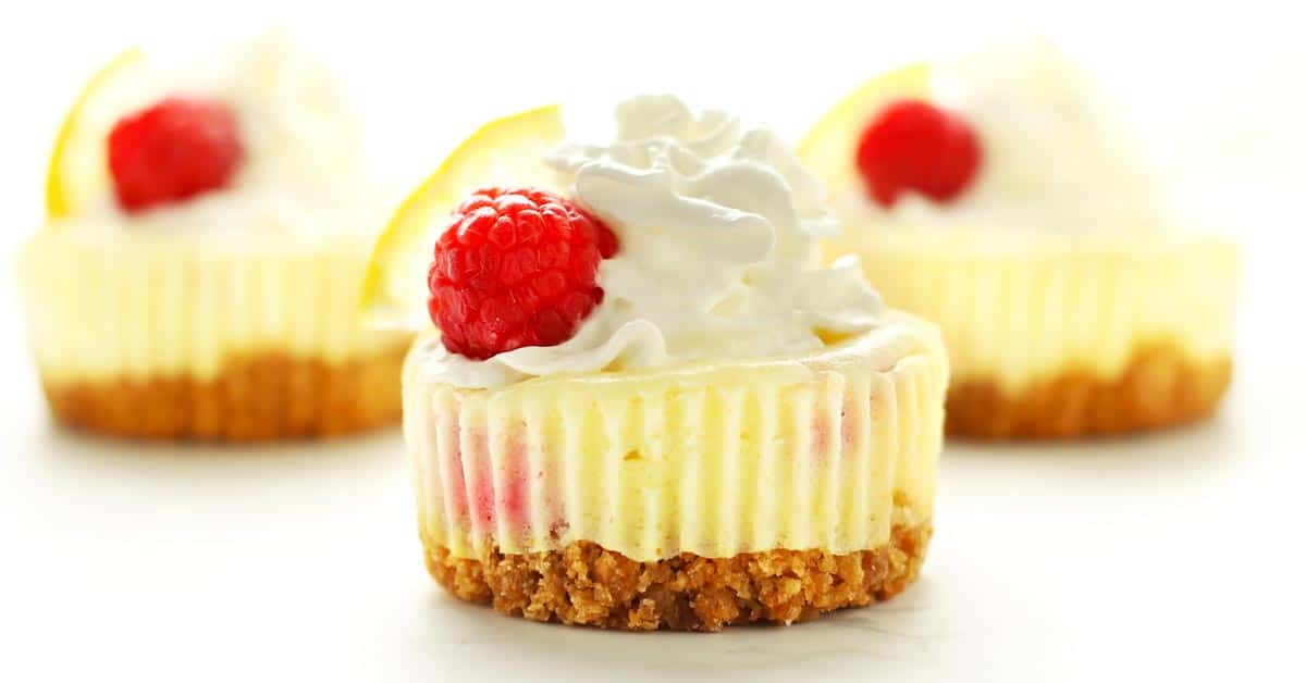 Raspberry Lemon Mini Cheesecakes - Zested Lemon