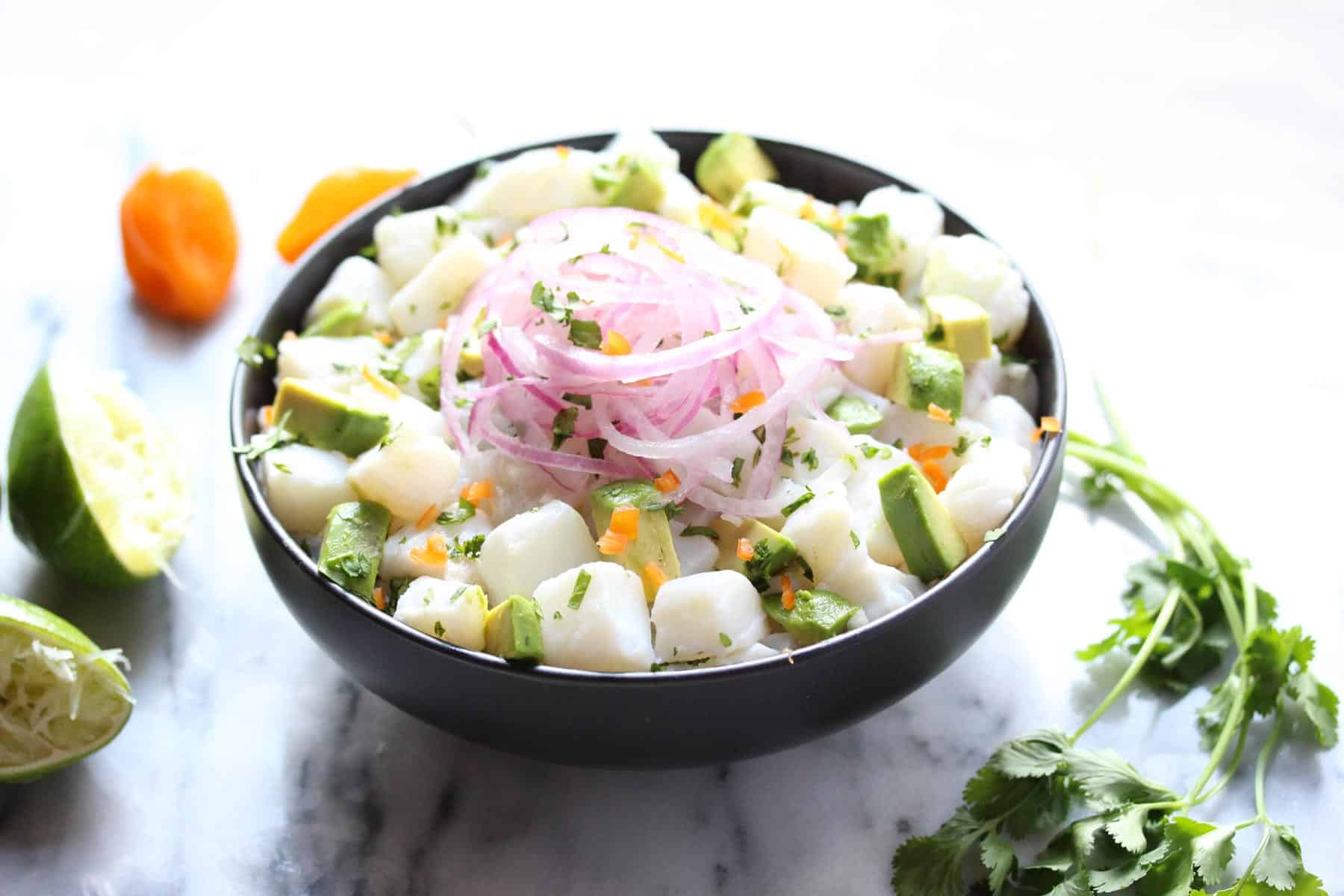 Easy Fresh Ceviche - Zested Lemon
